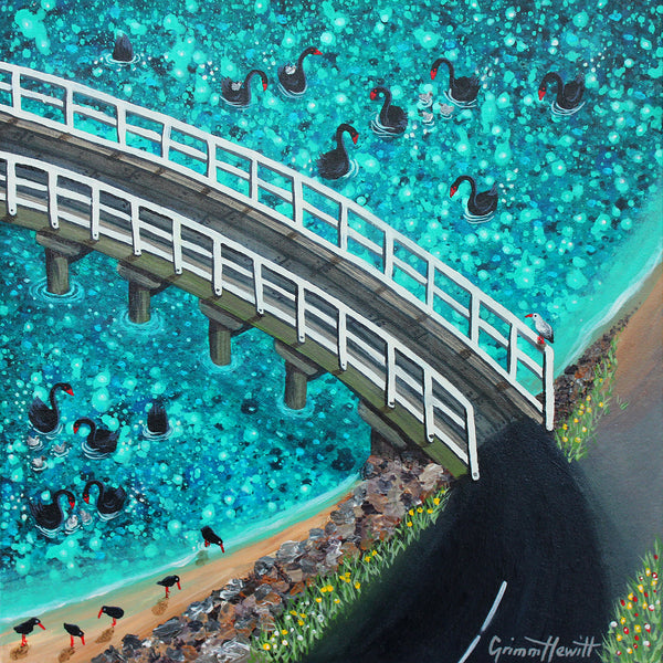 'Wallaga Lake Swans - Akolele' – Grimm-Hewitt Art Gallery